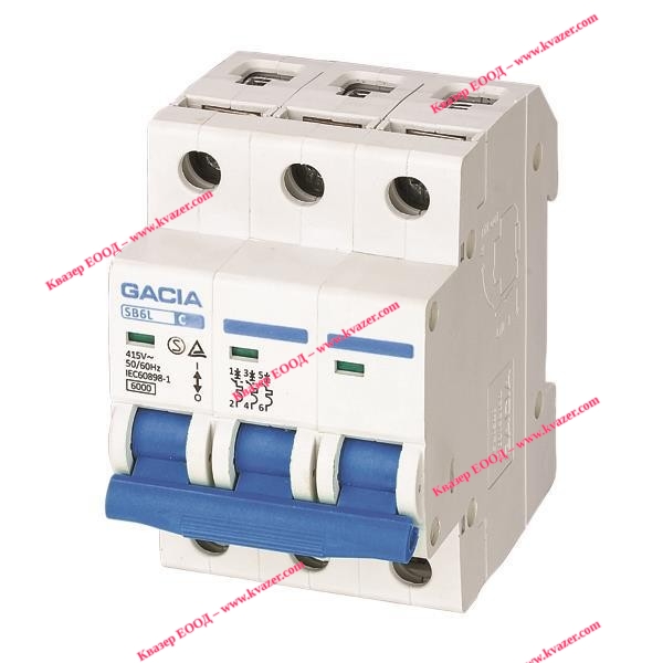 SB6L MCB C63A 6kA Gacia | eмагазин на Квазер - Технически хипермаркет ...